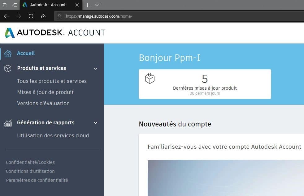 Autodesk Account : la console d'administration des licences